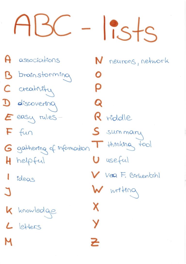 ABC lists - How to use the thinking tool intelligently